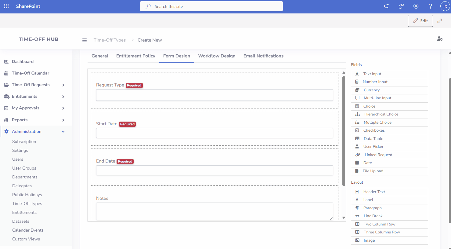 setup request templates